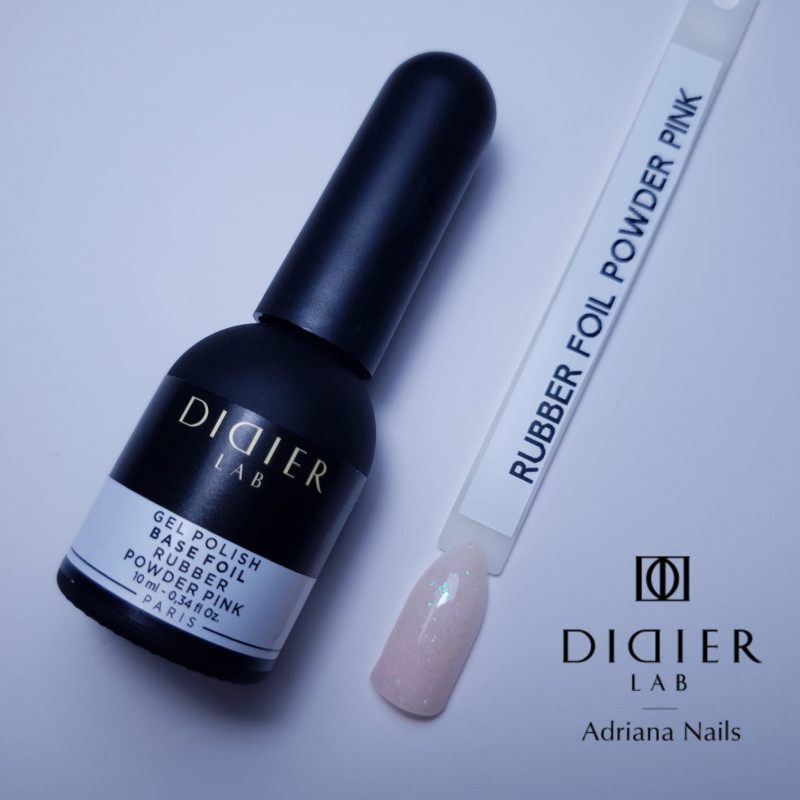 Gel polish, Rubber base foil, Powder Pink, 10ml